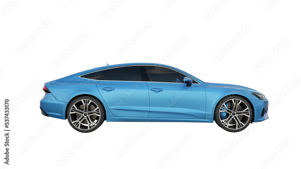 side view of light bluecar isolated on white, AUDI A7 png transparent ...
