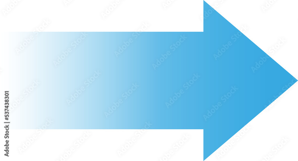 Blue gradient arrow shape. Isolated png illustration, transparent ...