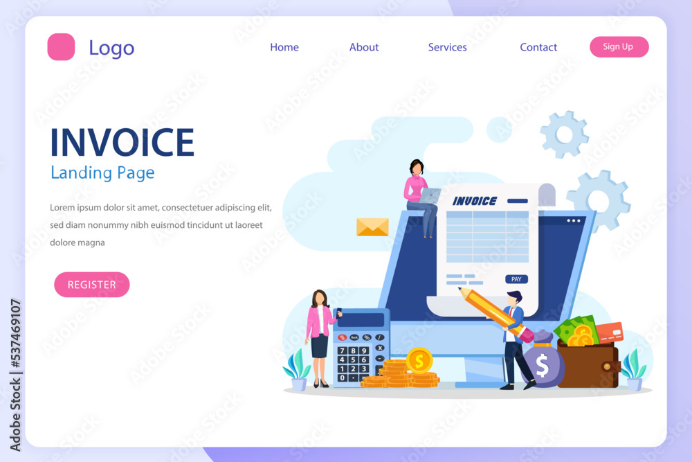 Online digital invoices concept vector. Sending and Receiving Payment ...
