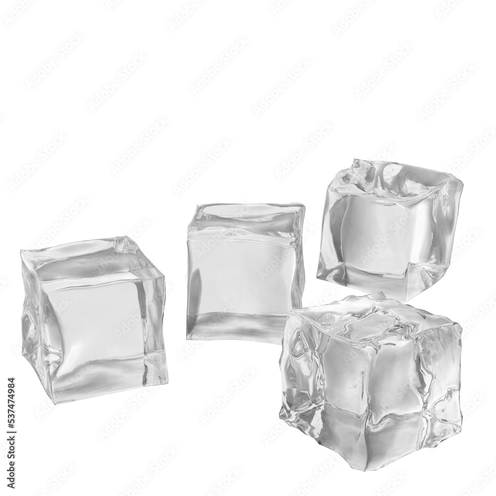 3d rendering illustration of some ice cubes Stock Illustration | Adobe ...