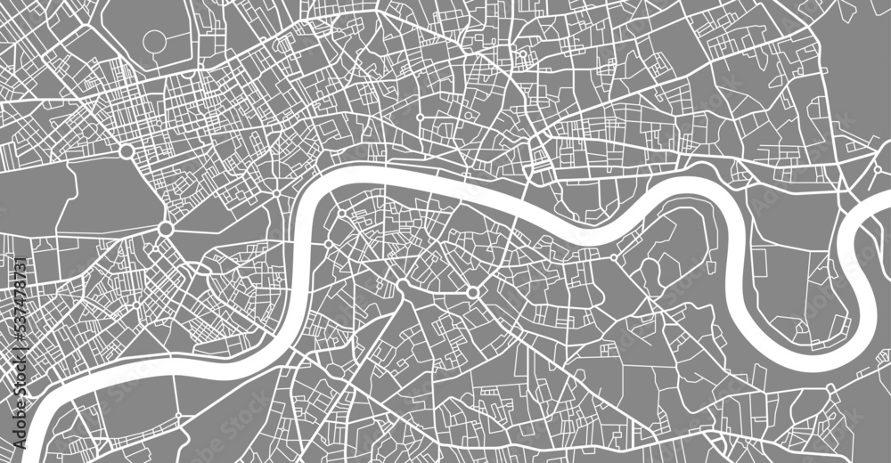 Layered editable vector illustration outline of London city map. Stock ...