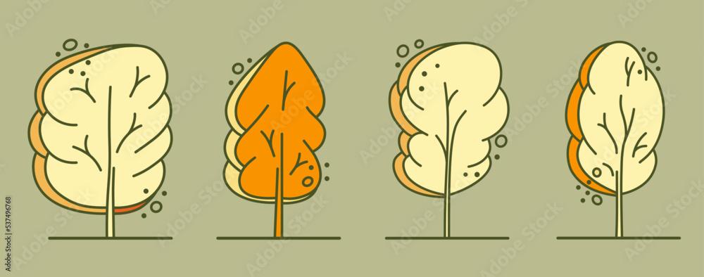 Tree for architectural floor plans. Entourage design. Various trees ...