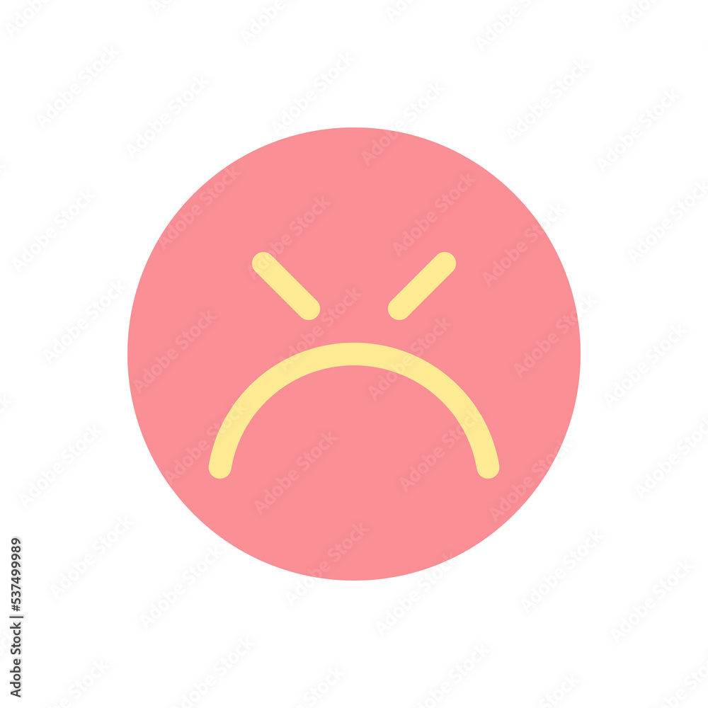 Mad emoticon flat color ui icon. Emotional expression. Negative ...