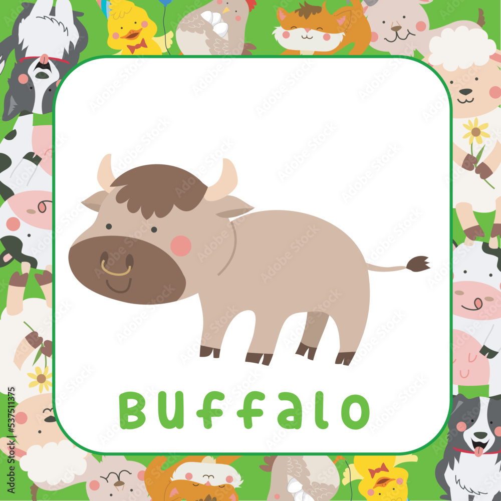 Cute flashcards animal farm edition. Educational printable game cards ...
