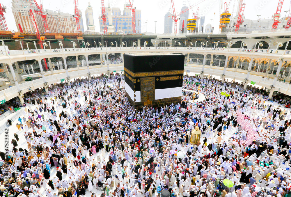 Tawaf is a ritual during Umra or Hajj when pilgrims making seven ...