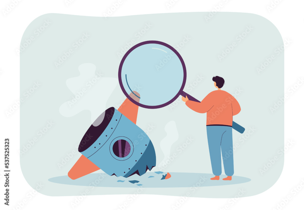 Analysis of rocket crash by tiny man with magnifying glass. Failure of ...