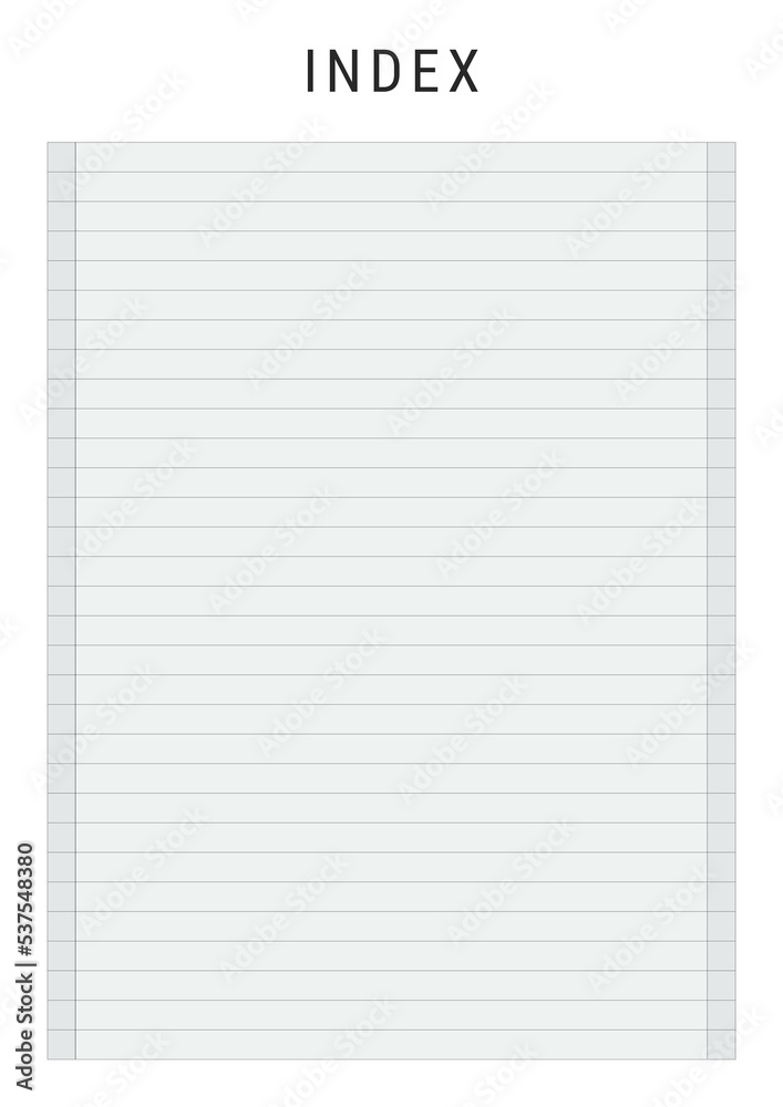 a4 size index planner template design Stock Illustration | Adobe Stock