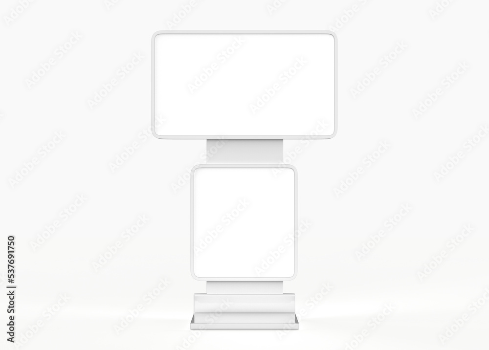 Realistic street billboard, vertical mockup. City light board with ...