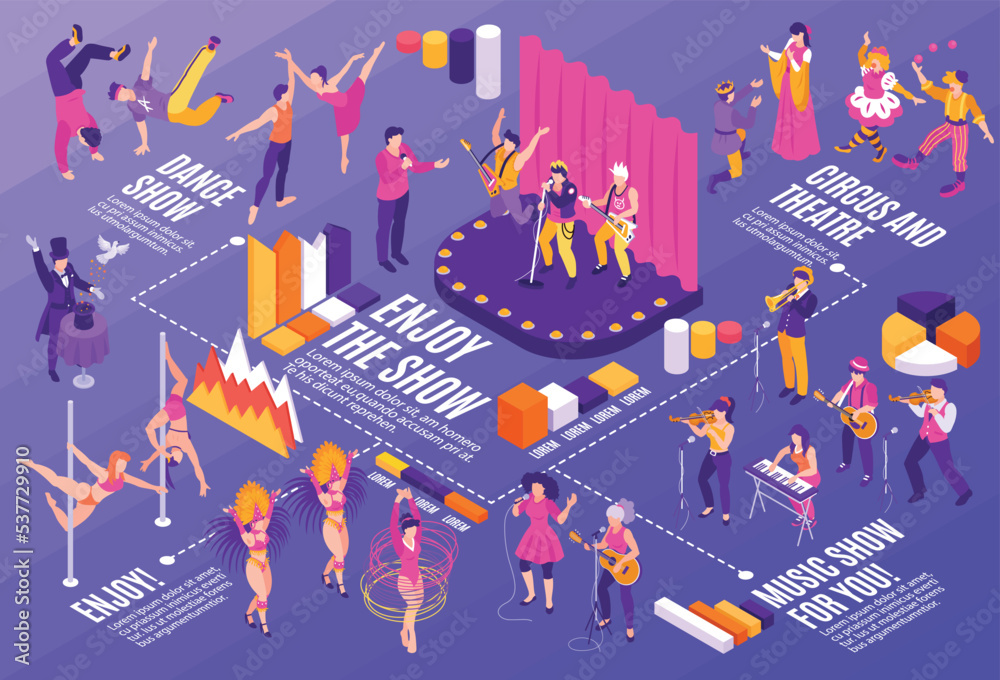 Performance Horizontal Infographics Stock Vector | Adobe Stock