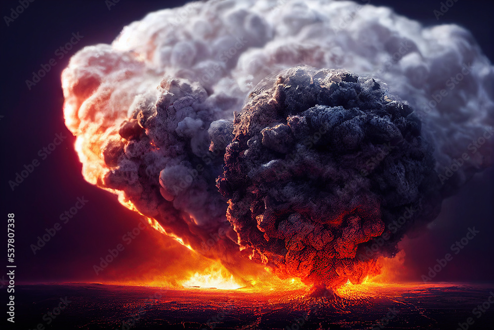 Stock-Illustration „3d Rendering of concept of a third nuclear world ...