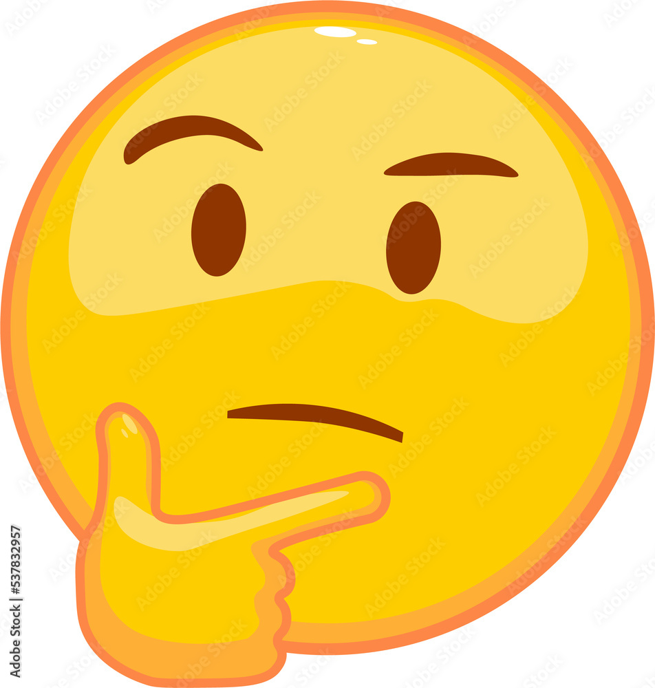 Emoji thoughtful emoticon hmmm PNG transparent background Stock ...