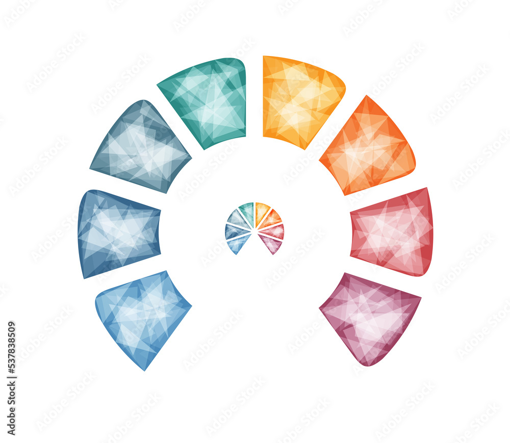 Ilustración de Stock Infographics template for 7 positions isolated ...