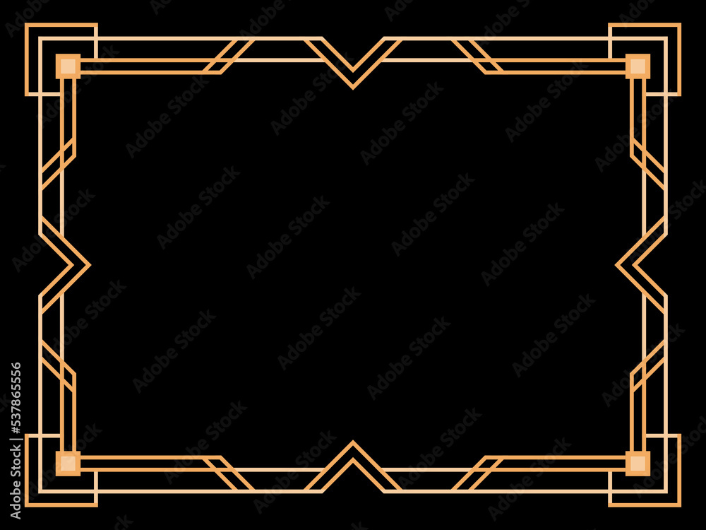 Art deco frame. Vintage linear border. Design a template for ...