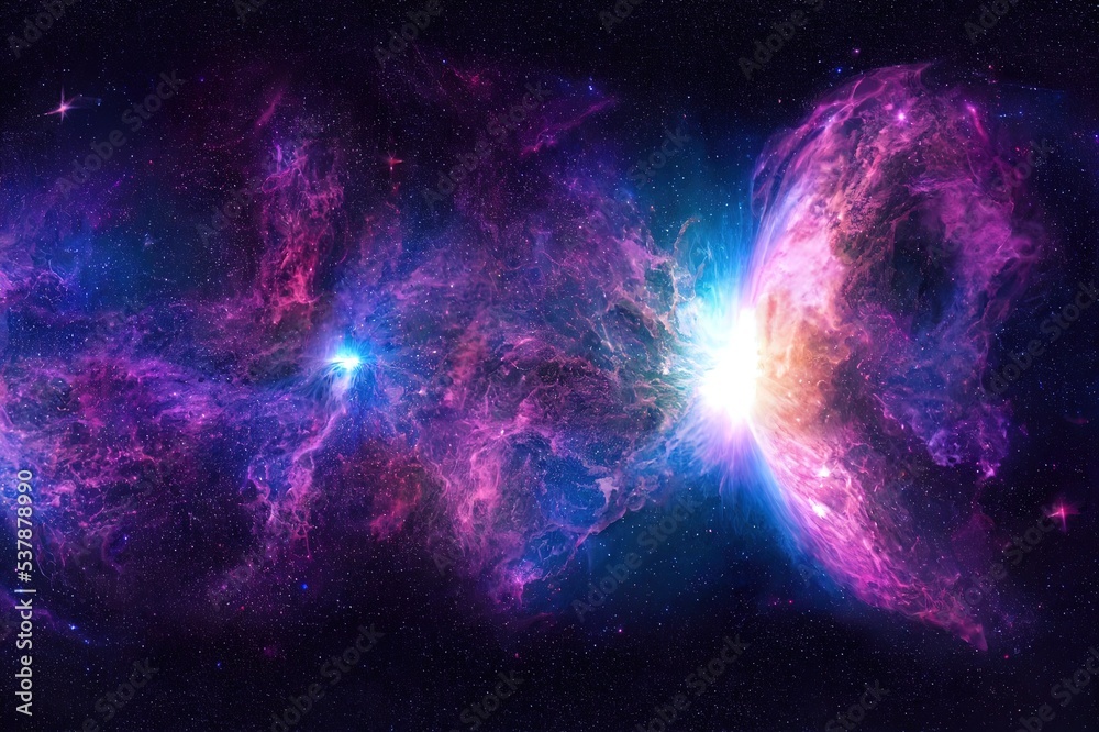 space background with nebula and stars, equirectangular projection ...