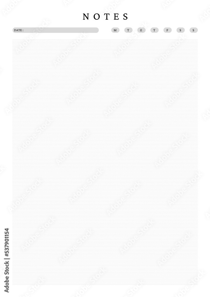 Notes Pages Printable, Writing Paper, Blank Notes, Study Note Template ...