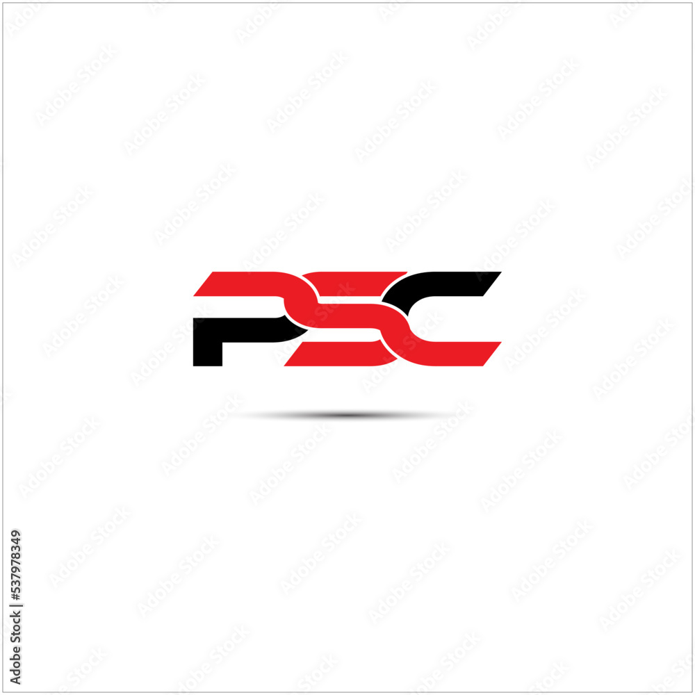 letter PSC simple modern wordmark logo design icon. Stock Vector ...