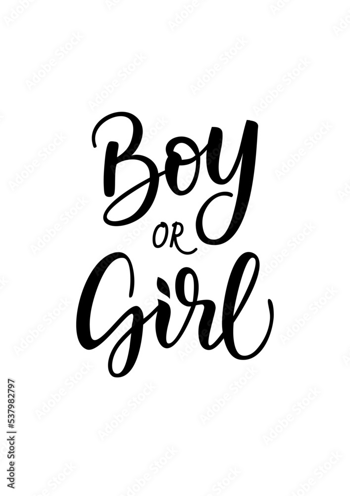 Vector lettering. Black hand drawn letters on a white background. Boy ...