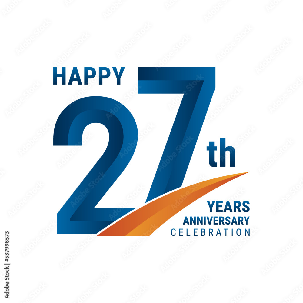 27th Anniversary Logo, Perfect logo design for anniversary celebration ...