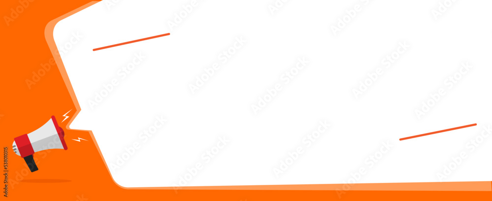 Announcement important orange loud caution message vector advertising ...