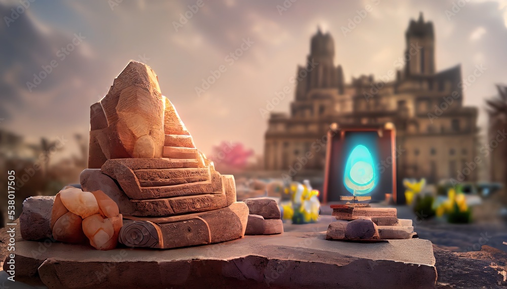 Ilustración de Stock Ancient Egypt landmarks, pyramids, pharaoh temples ...