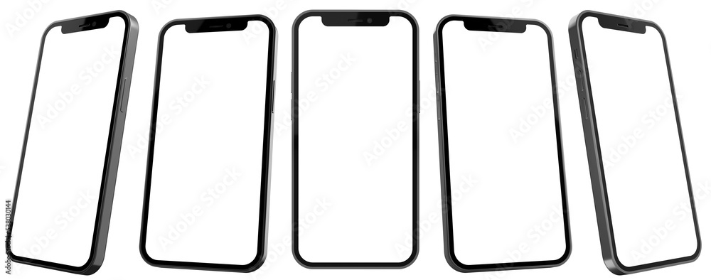 Smartphone mockup similar to iphone 12 isolated with transparent screen ...