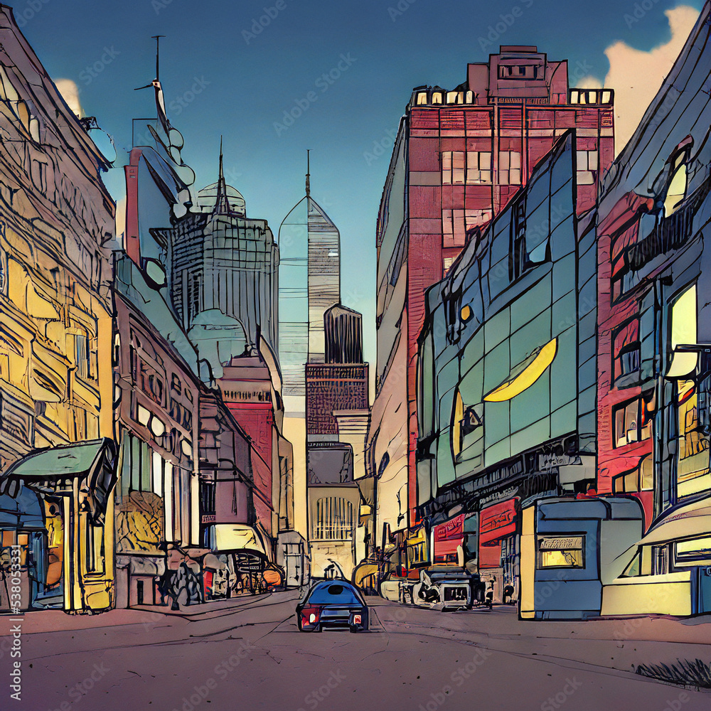 city background comic