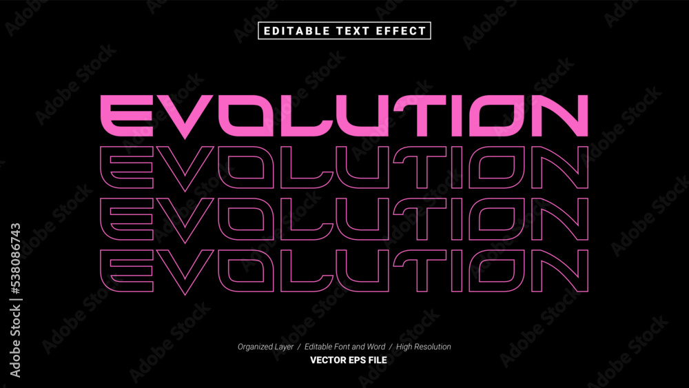Editable Evolution Font Design. Alphabet Typography Template Text ...