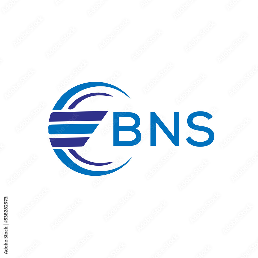BNS letter logo. BNS blue image on white background. BNS vector logo ...