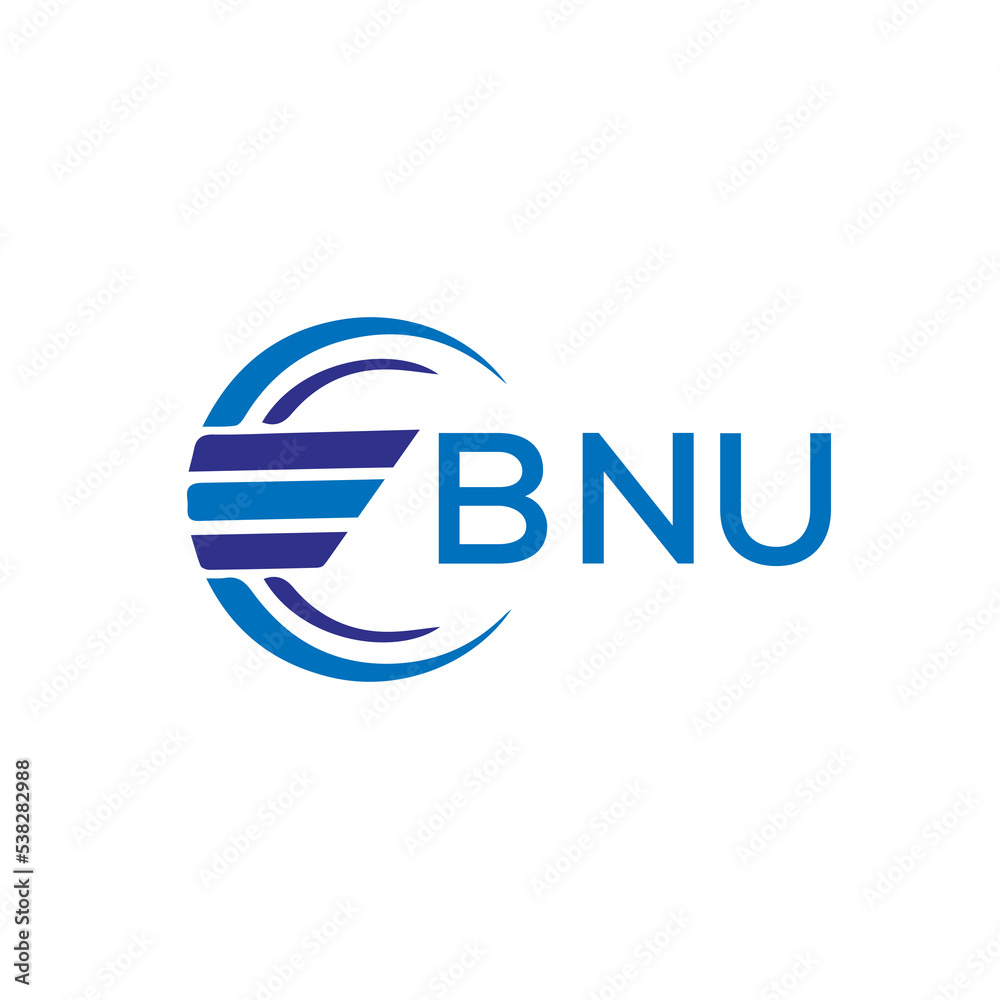 BNU letter logo. BNU blue image on white background. BNU vector logo ...