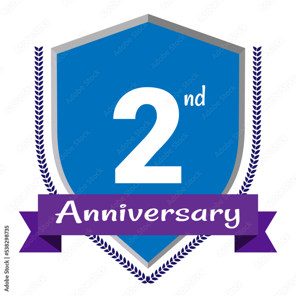 2nd Anniversary. Anniversary sign collection isolated on white ...