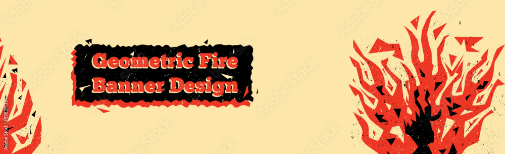 Geometric fire abstract banner template design Stock Vector | Adobe Stock