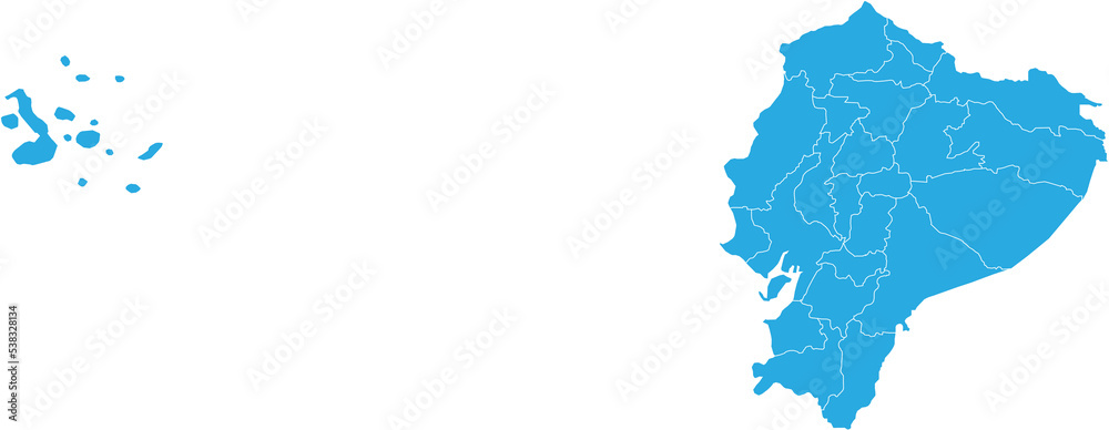 ecuador map. High detailed blue map of ecuador on transparent ...