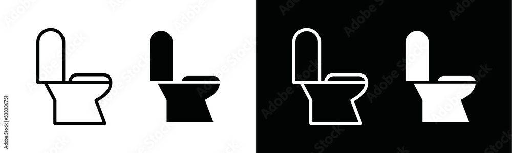 Toilet seat icon vector. Restroom toilet seat symbol illustration. WC ...