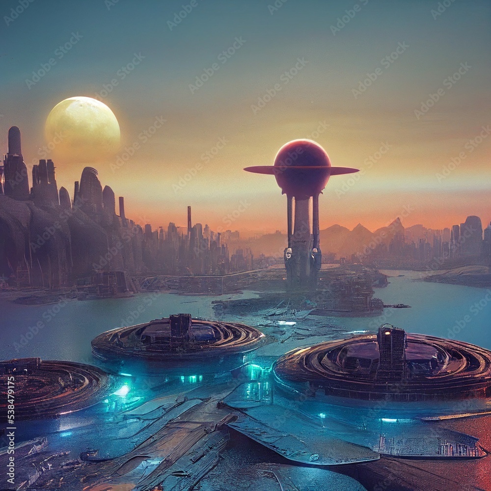 Alien city, scifi, science fiction, other worlds, alien civilization ... Alien city, scifi, science fiction, other worlds, alien civilization ...