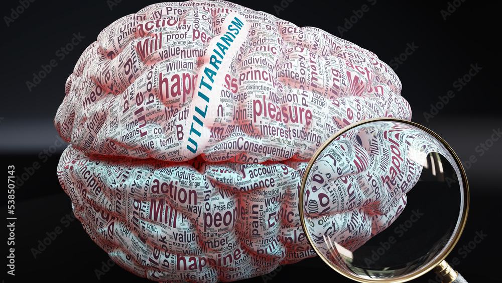 Stock-Illustration „Utilitarianism and human mind - hundreds of crucial ...