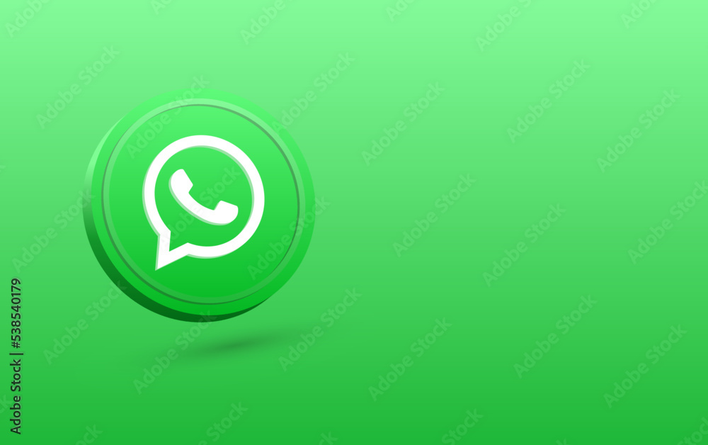 3d whatsapp logo isolated on blue background . whatsapp circle button ...