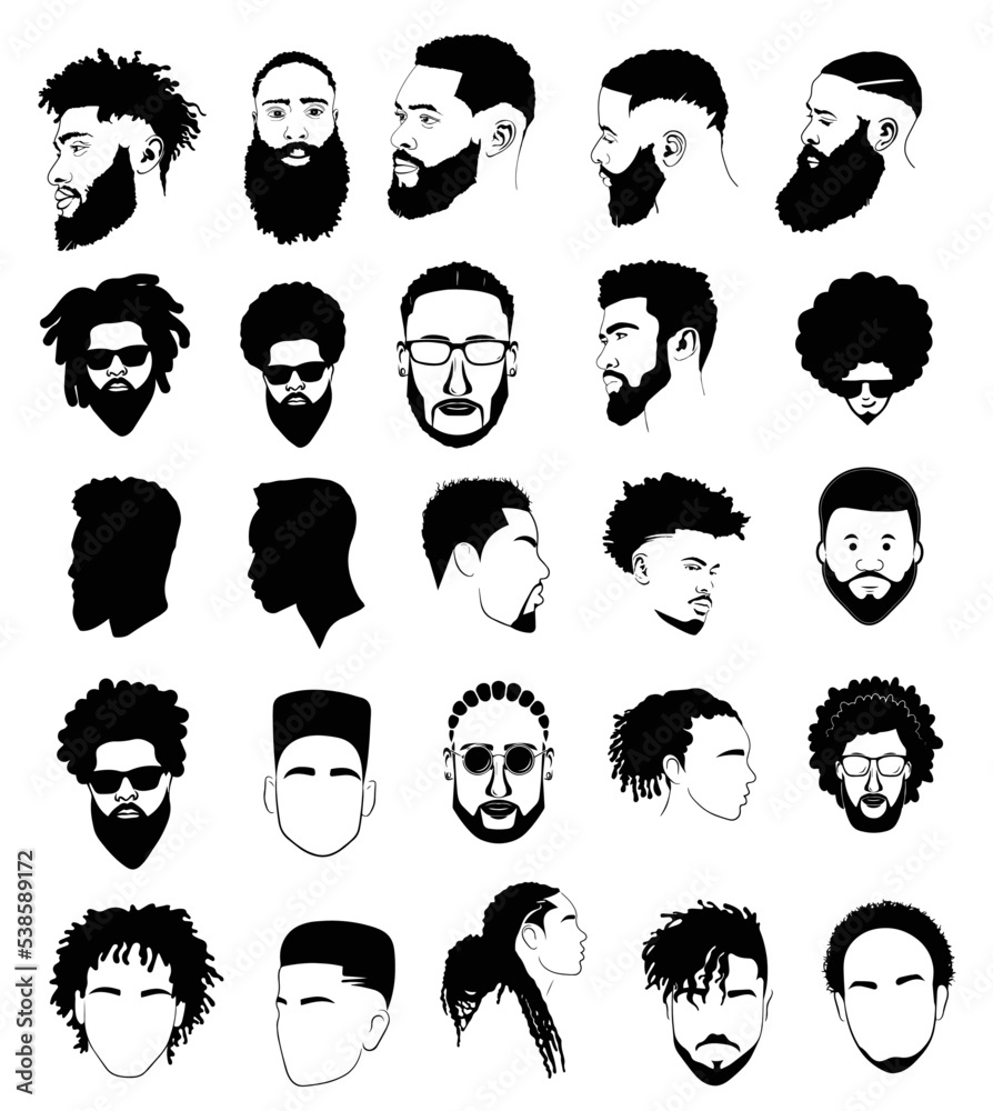Стоковое векторное изображение «African Men Vector, Afro Men SVG, Black ...
