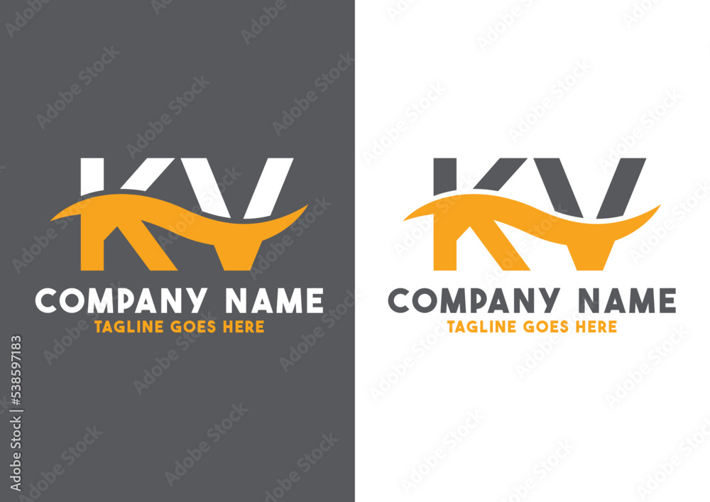 Letter KV logo design vector template, KV logo Stock Vector | Adobe Stock