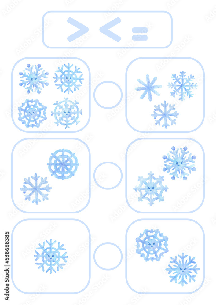 Activity page, sheet for kids. A mathematical task for comparing ...