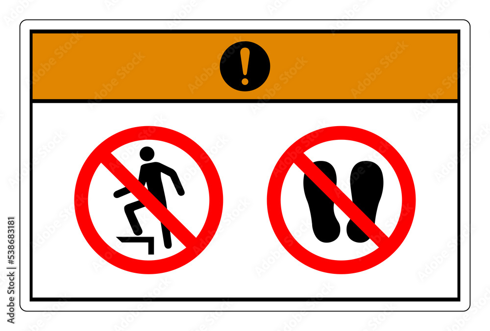 Warning Do Not Step Symbol Sign On White Background Stock Vector ...