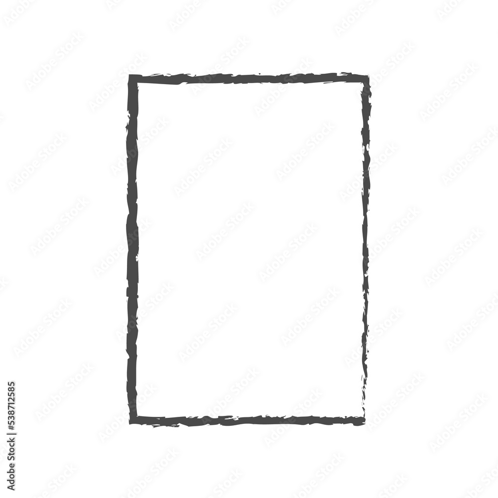 Hand drawn rectangle frame. Text box from smears. Black stroke border ...