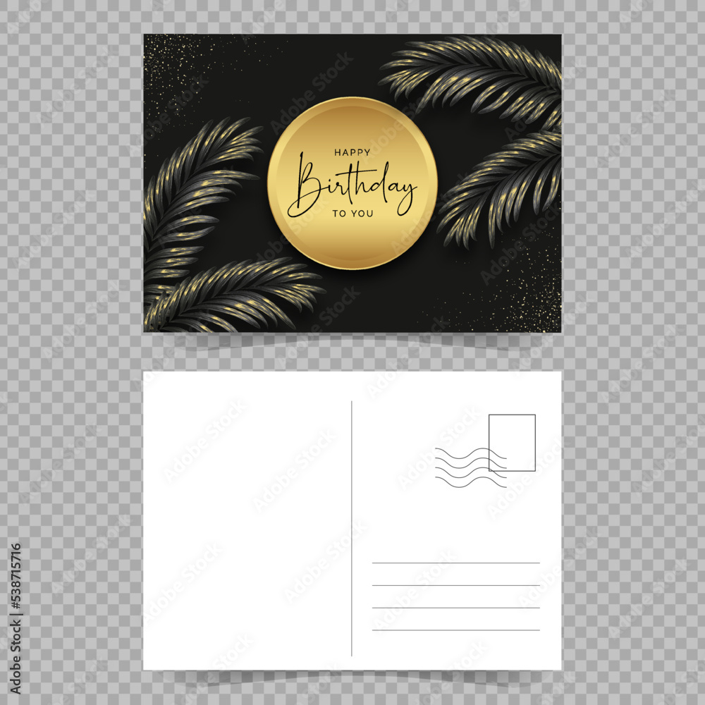 Vector happy birthday to you postcard template. Greetings card happy ...