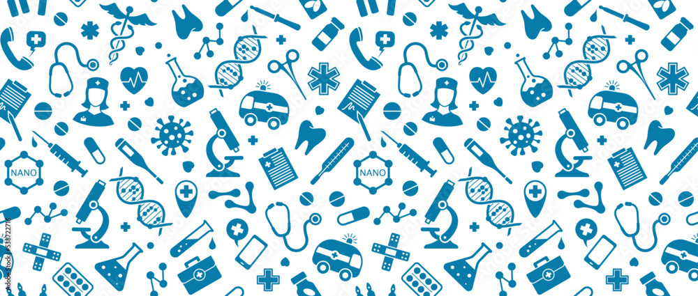 Medical seamless pattern. Background template for medicine and health ...
