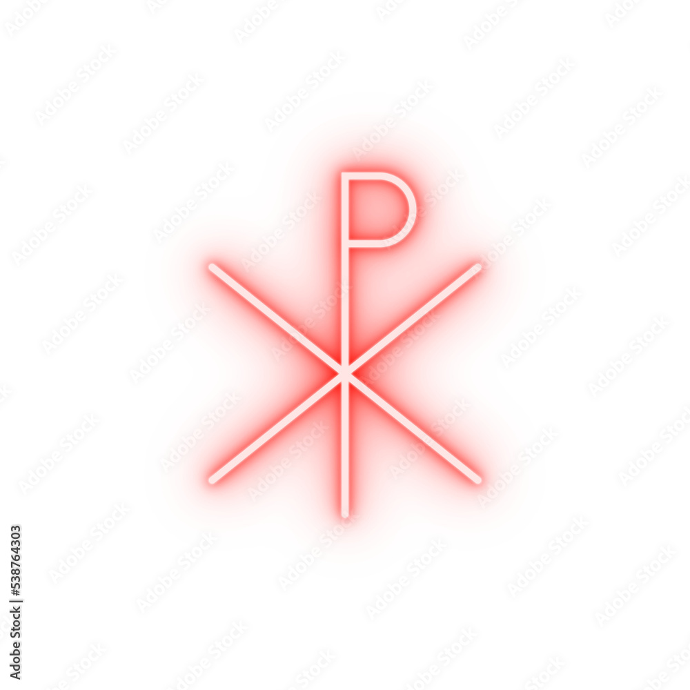 Chi rho outline neon icon Stock Illustration | Adobe Stock