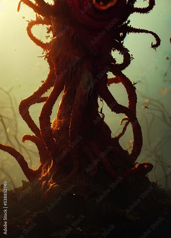 Octopus Like Sea Monster with Disgusting tentacles - Digital Art, Concept Art, 3D Render Stock ...