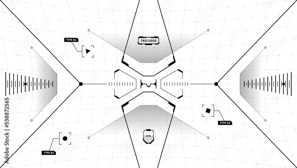 Stock-Vektorgrafik „VR HUD digital futuristic interface cyberpunk ...