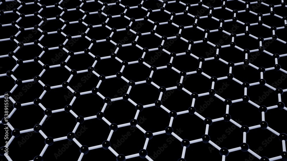 Carbon Graphene Molecular Lattice Structure 3d rendering Stock ...