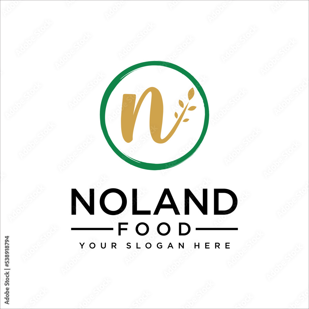 D letter with food wheat logo design vector Stock Vector | Adobe Stock