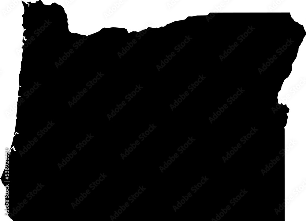 Oregon USA Map. OR US Outline Boundary Border Shape State Map ...