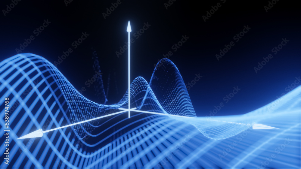 Mathematical formula equation axis visualization, modern abstract grid ...